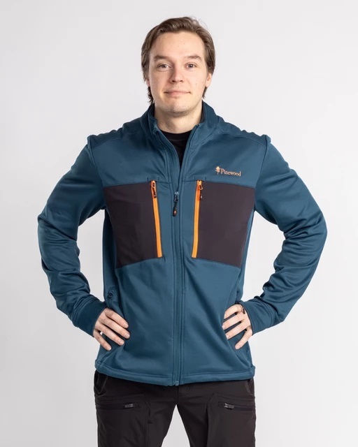 Abisko Power Fleece Jacka Pinewood - D. Atlantic Blue